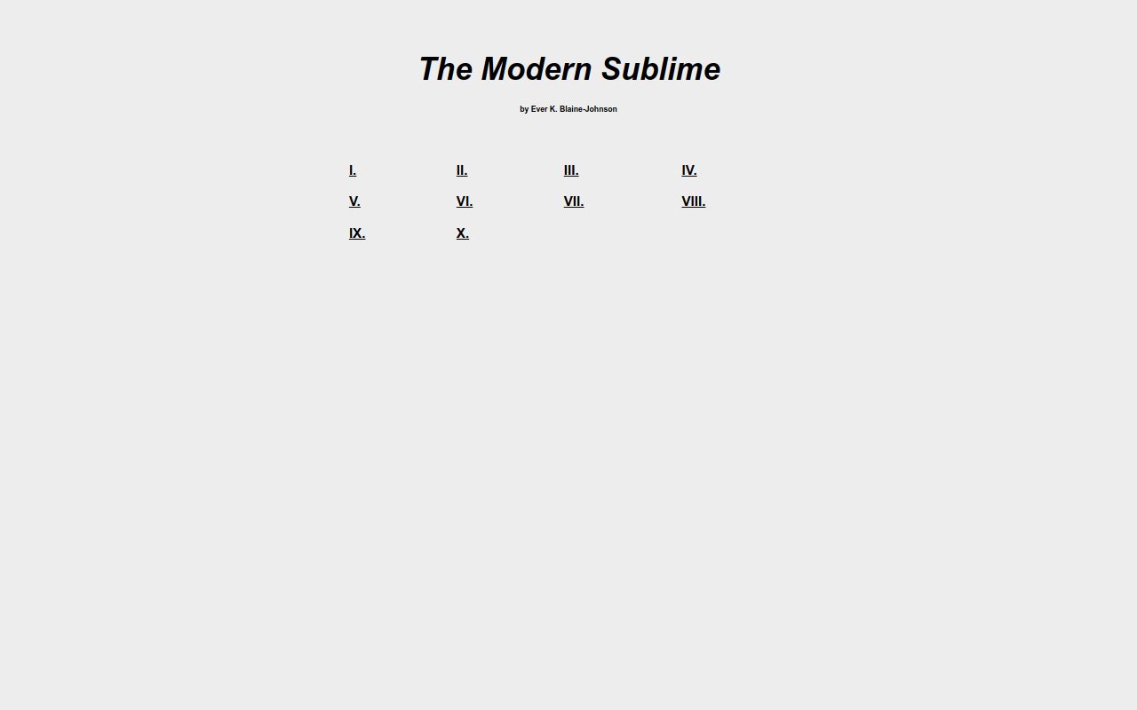 The Modern Sublime